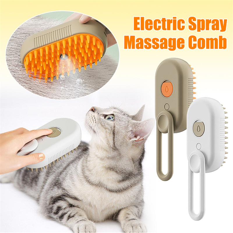 Cat Steam Brush Steamy Dog Brush 3 In 1 Electric Spray Cat Hair Brushes ...